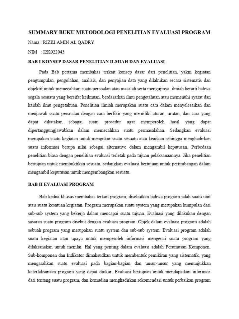 Evaluasi Program Pendidikan | PDF