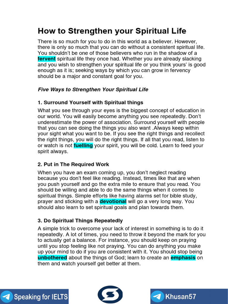 Strengthen Your Spiritual Life: 5 Steps | PDF | Prayer