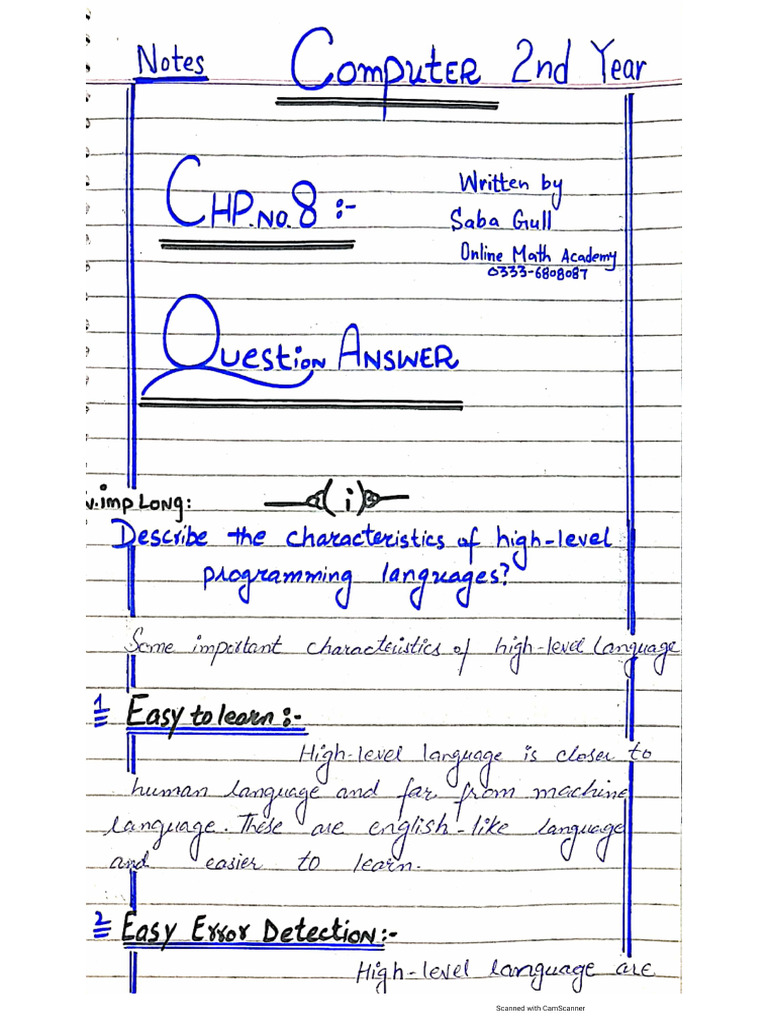 Computer Science Notes Class 12th Chapter # 8,9,10,11,12 | PDF