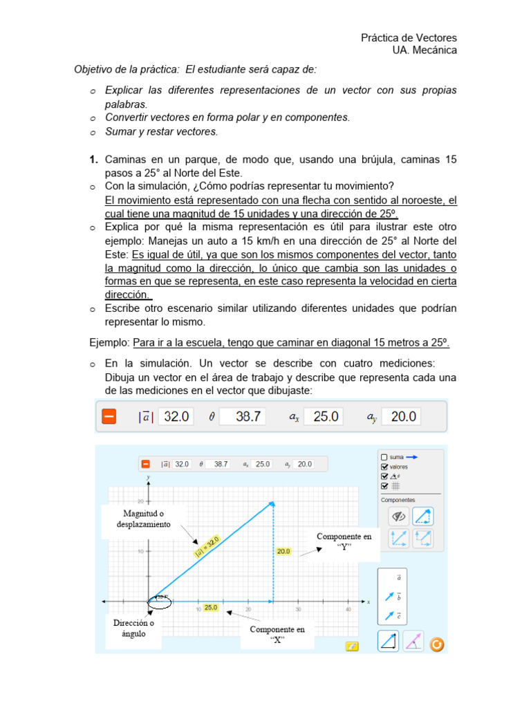 Practica de vectores | PDF | Vector Euclidiano | Velocidad Practica de vectores | PDF | Vector Euclidiano | Velocidad