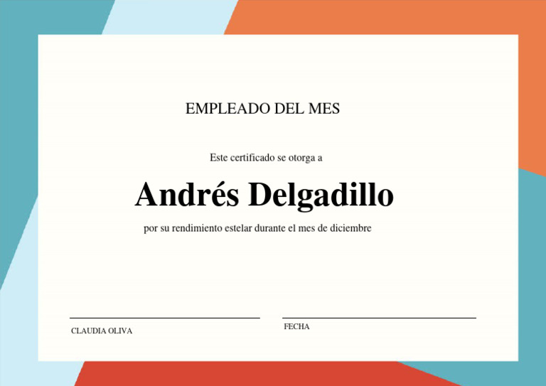 Andrés Delgadillo: Empleado Del Mes | PDF