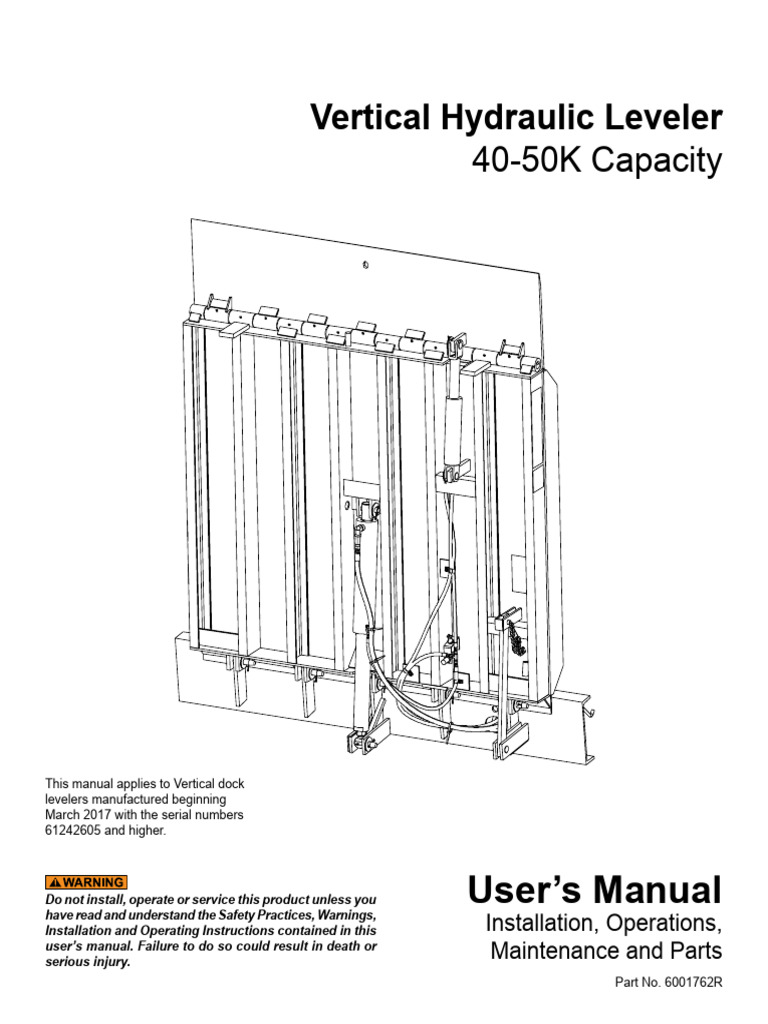 Kelley Vertical Dock Leveler Manual | PDF | Door | Valve