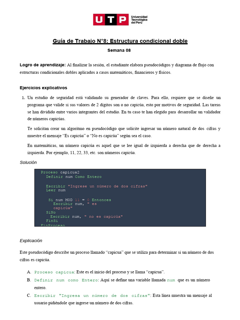Guía de Trabajo S08 | PDF | División (Matemáticas) | Algoritmos