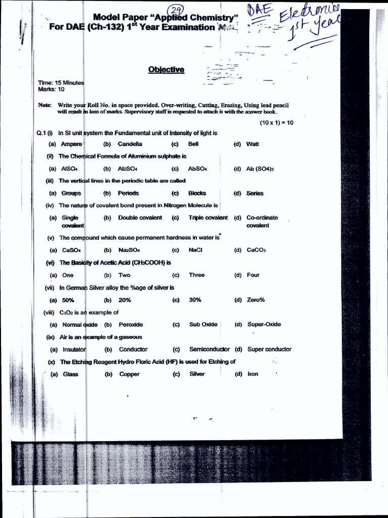Applied Chemistry | PDF | Physical Quantities | Units Of Measurement