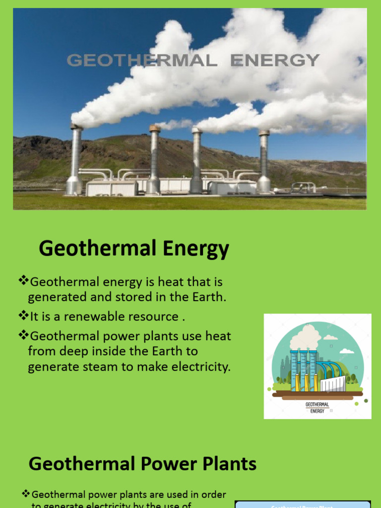 Geothermal Energy PPT | PDF | Geothermal Energy | Power Station