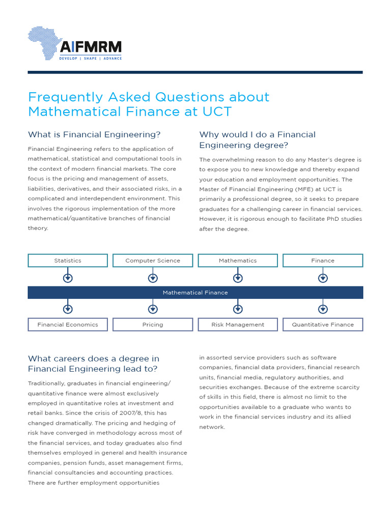 Master Financial Engineering FAQs | PDF | Mathematical Finance ...