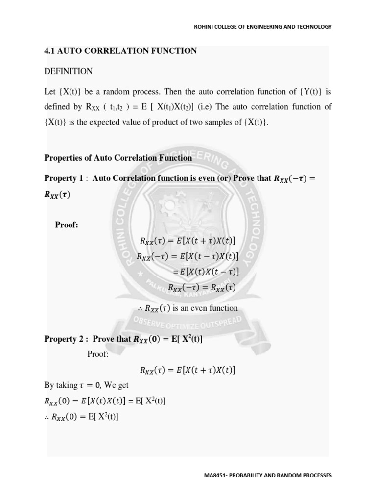 Autocorrelation Function Pdf Autocorrelation Multivariate Statistics