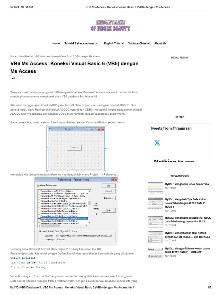 Koneksi VB6 ke Ms Access | PDF