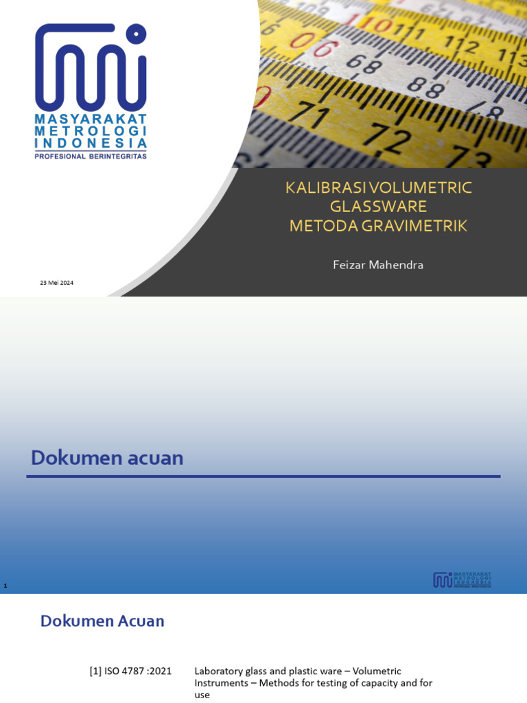 Volumetric Glassware Calibration Based On ISO 4787 - 2021 - MMI | PDF