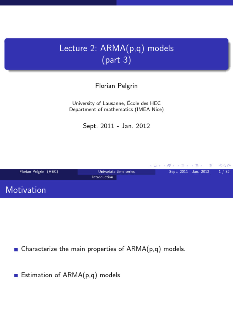 Arma | PDF | Autoregressive Model | Time Series
