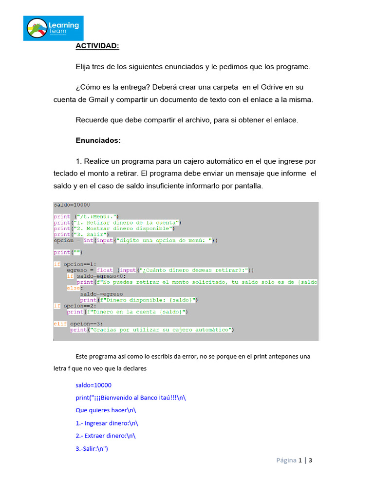 Programas de Ejemplo en Python | PDF