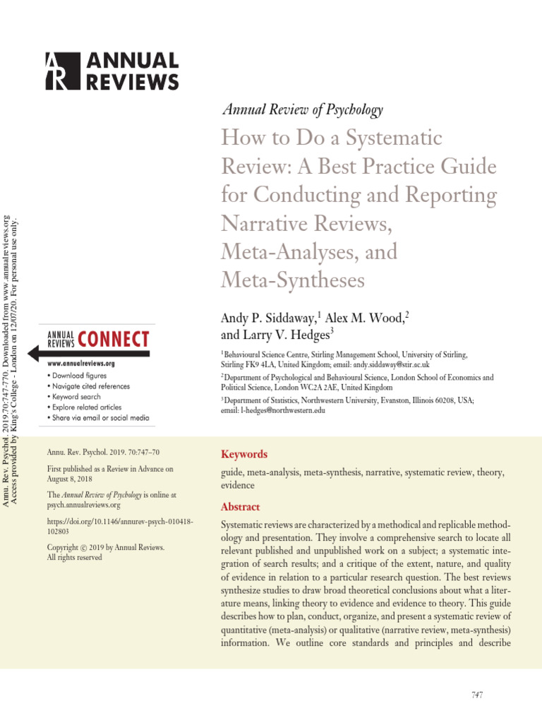 How To Do A Systematic | PDF | Systematic Review | Literature Review