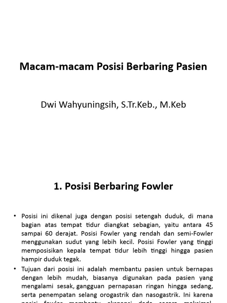Macam Posisi Tidur Pasien Pdf
