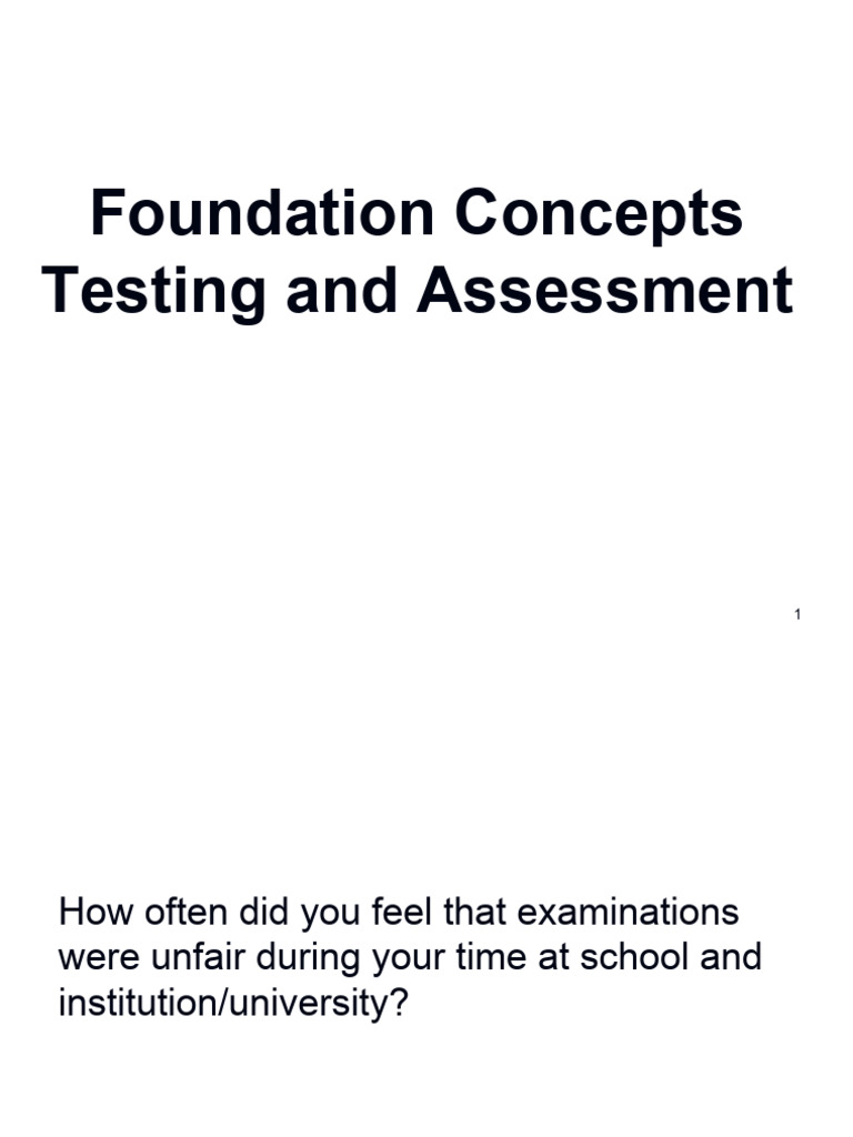 Foundation Concepts | PDF | Educational Assessment | Behavioural Sciences