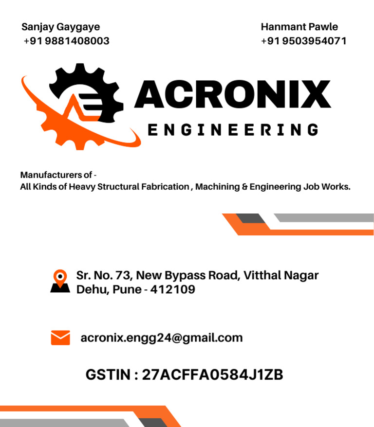 Acronix Enineering Business Card PDF | PDF