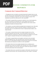 Editable Comments for Student Reports | PDF | Reading Comprehension ...