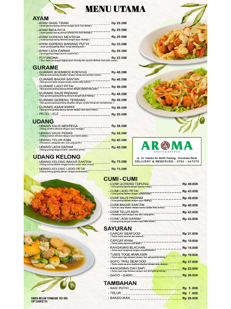 menu aroma baru | PDF