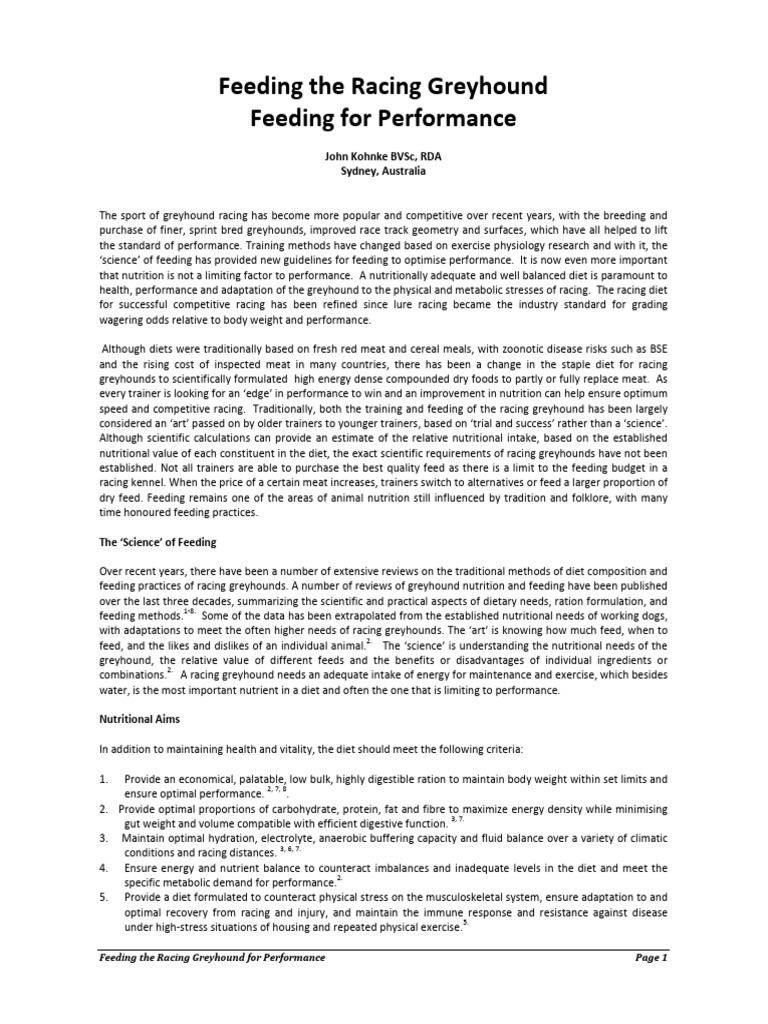 Feeding For Performance | PDF