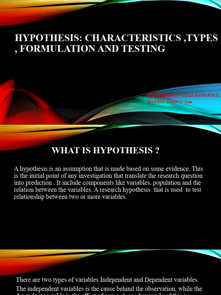 Understanding Hypothesis Types and Testing | PDF | Hypothesis | Null ...