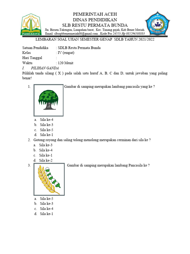 Soal SDLB Kelas IV | PDF