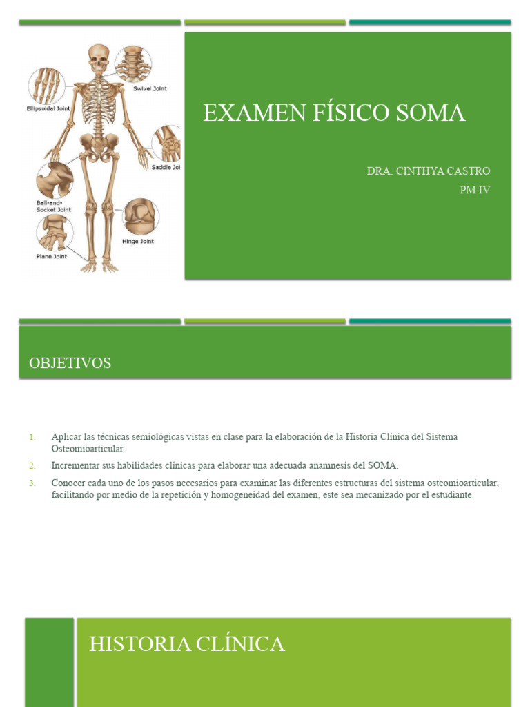 Examen Físico SOMA | PDF | Hombro | Osteoartritis