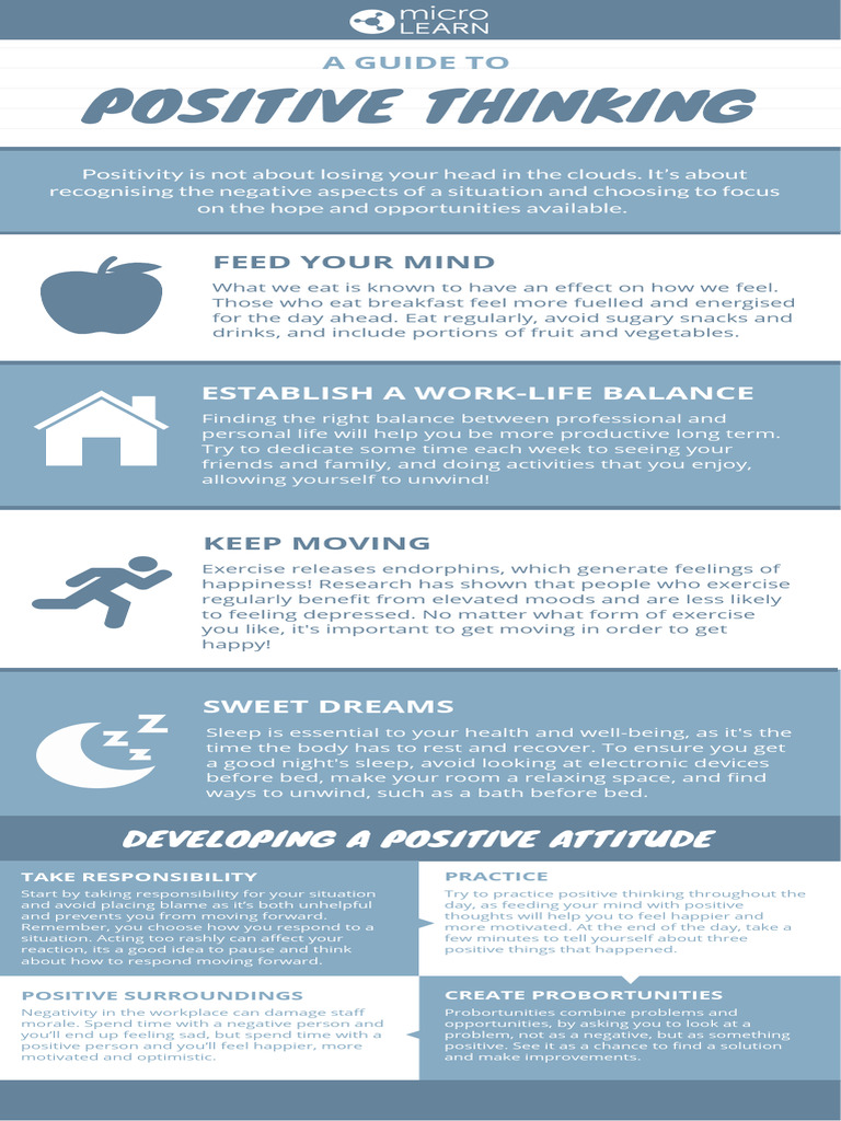 Workplace Wellbeing Positive Thinking Infographic | PDF | Optimism ...