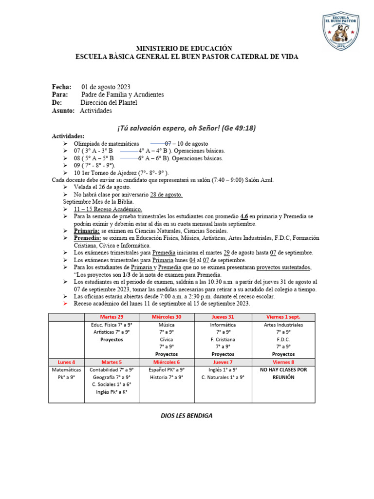 Circular Ii Actividades Trimestrales | PDF
