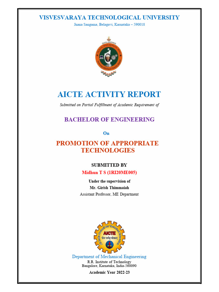 AICTE Report on Appropriate Technologies | PDF | Cyberspace | Computing