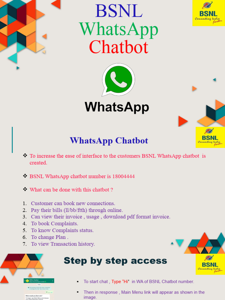 BSNL WA Chatbot | PDF | Menu (Computing) | Computing