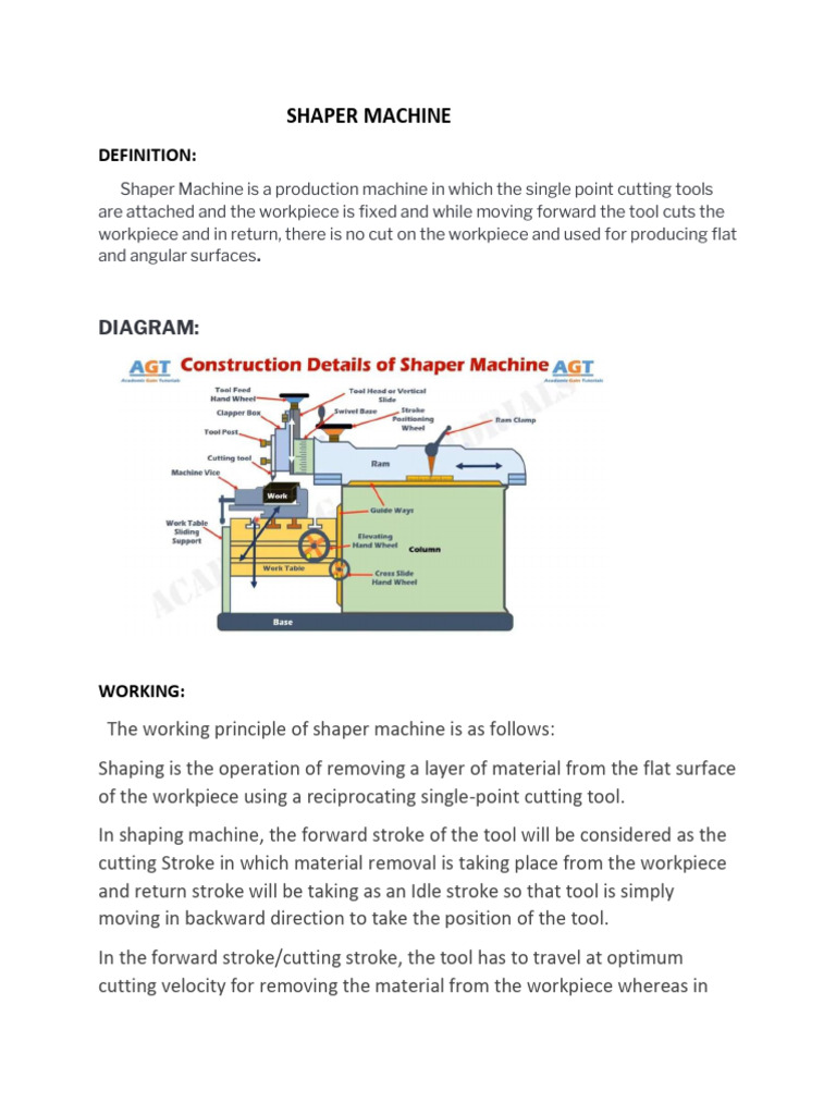 Shaper Machine | PDF | Metalworking | Industrial Processes