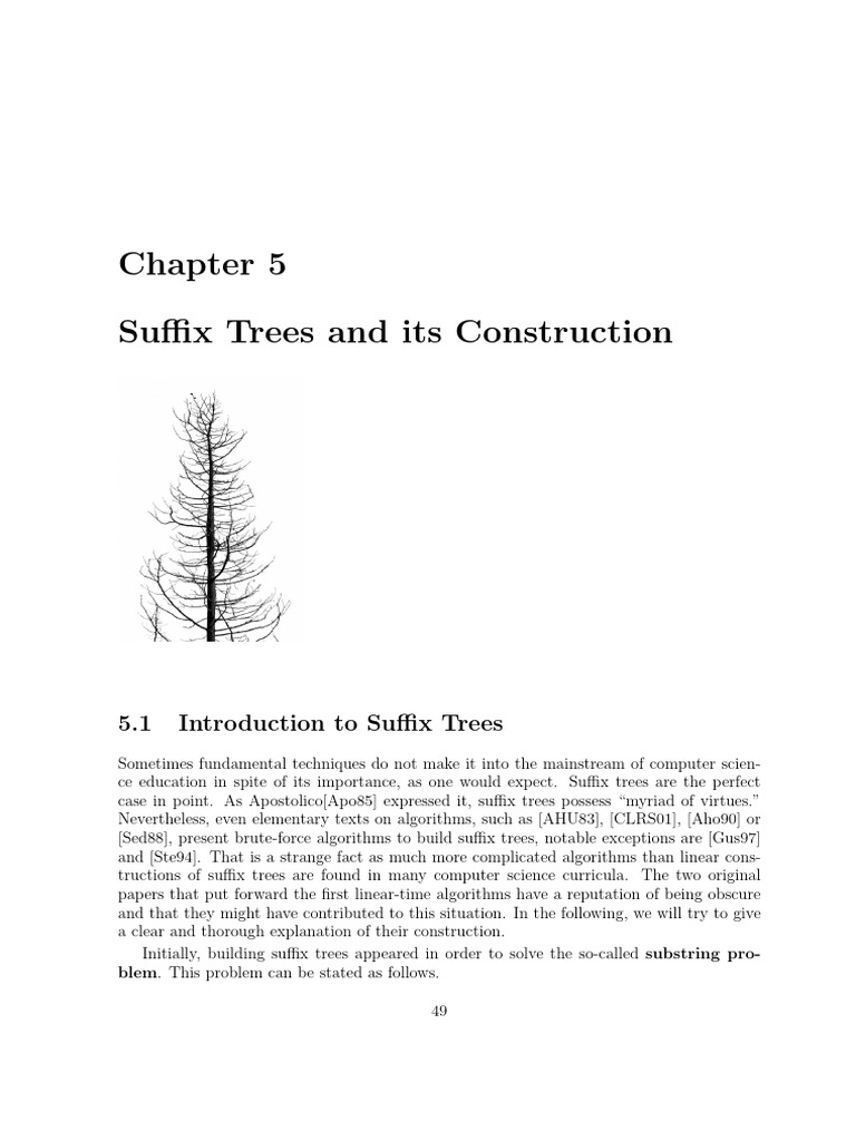Suffix Trees: Construction and Algorithms | PDF | String (Computer ...