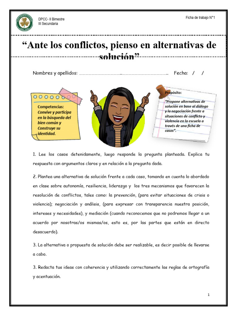 FICHA - Aprendiendo A Manejar Conflictos. | PDF | Negociación