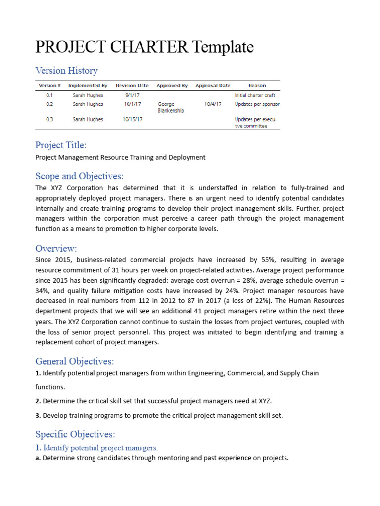 Sample Project Charter | Download Free PDF | Project Management | Business