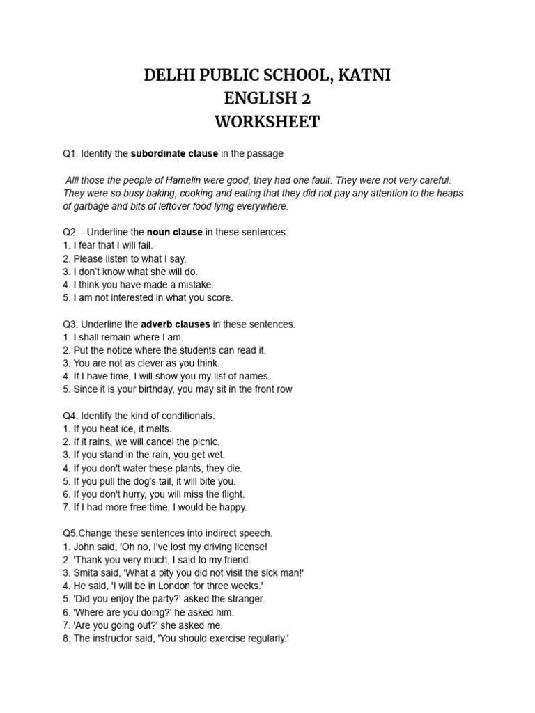 WORKSHEET 3. | PDF | Grammar | Syntax