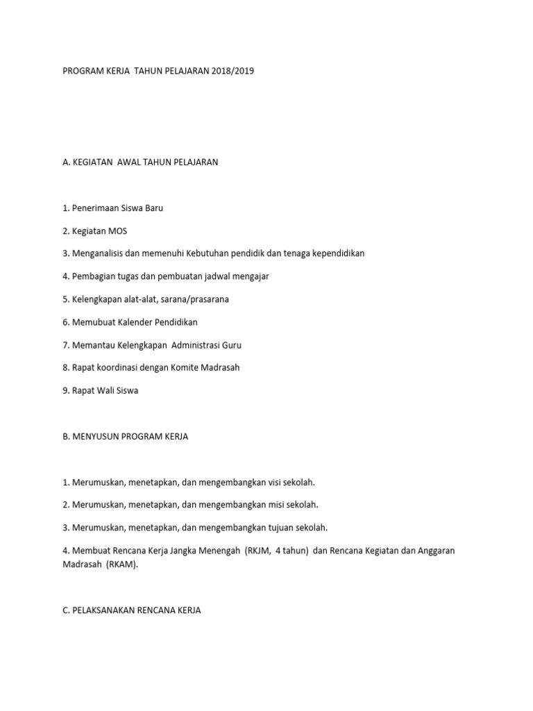 PROGRAM KERJA-WPS Office | PDF | Karier & Perkembangan