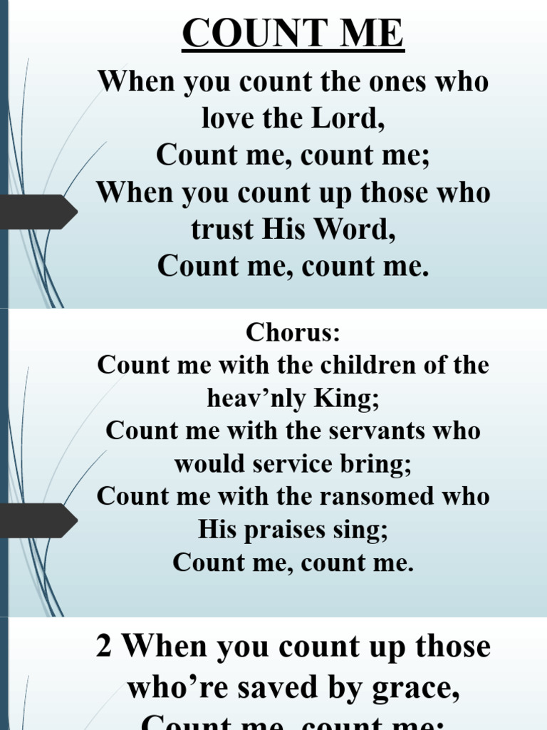 Count Me: A Christian Hymn | PDF