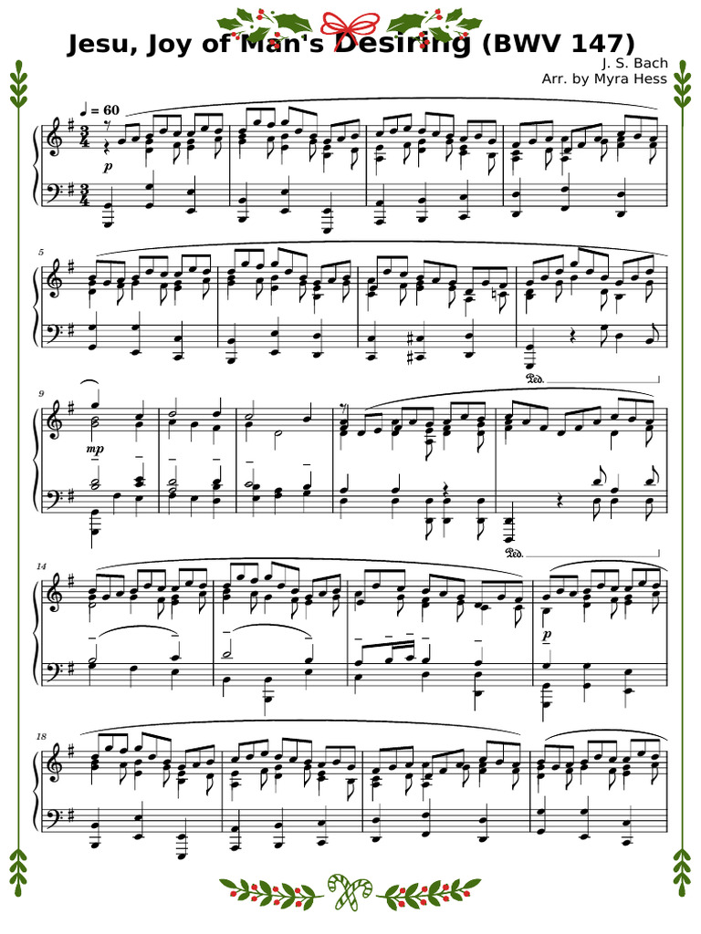 Jesu Joy of Mans Desiring Johann Sebastian Bach | PDF | Jesu, Joy Of ...