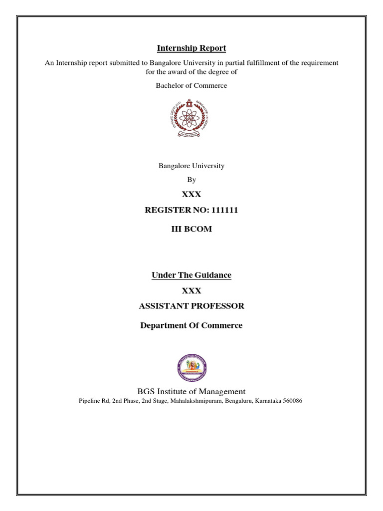 Intership Report Sample 1 | PDF | Human Resources | Consultant