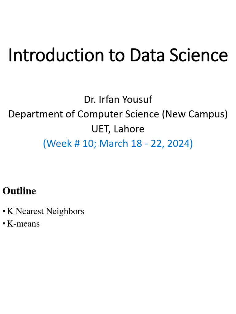 Week 10 | PDF | Cluster Analysis | Statistical Classification