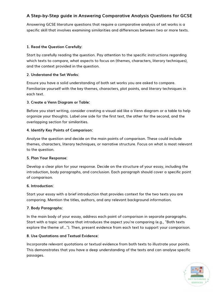 A Step-by-Step Guide in Answering Comparative Analysis Questions For ...