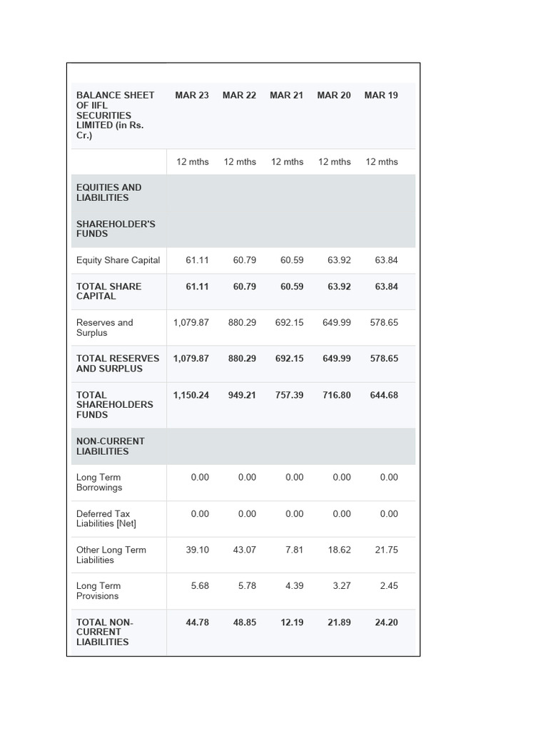 IIFL Securities Financial Overview 2023 | PDF | Balance Sheet | Equity ...