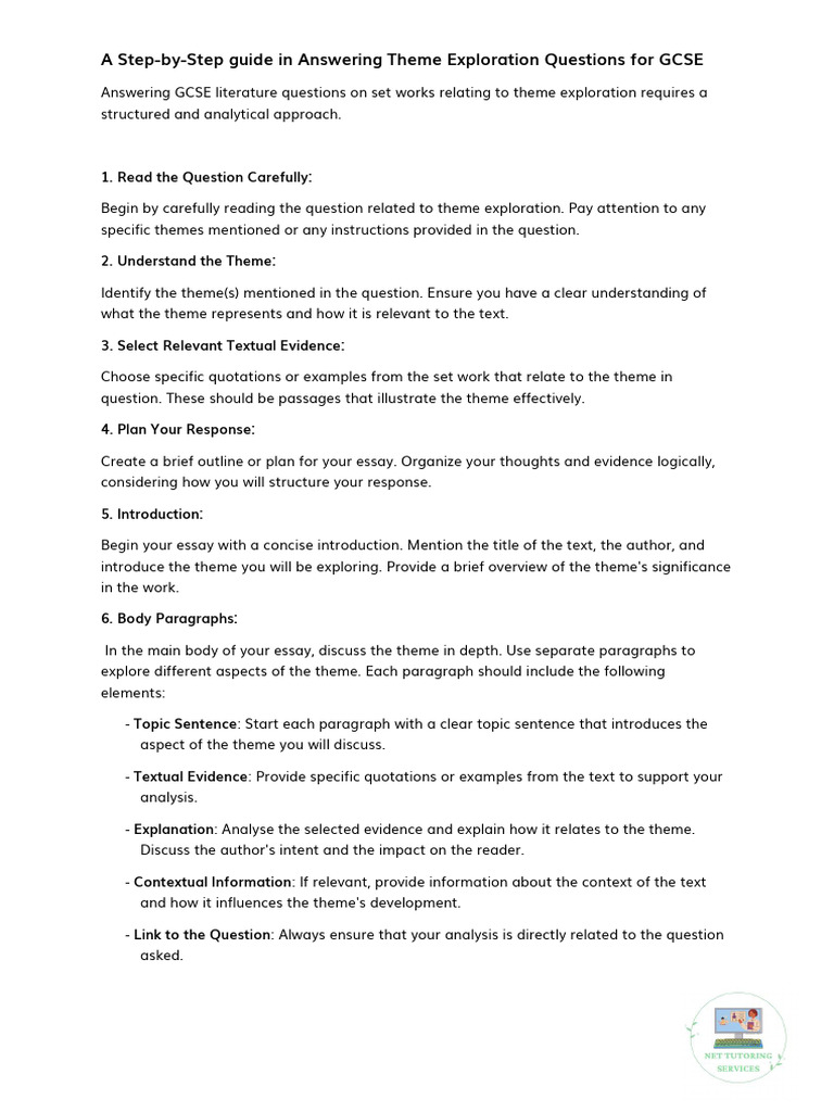 GCSE Theme Exploration Essay Guide | PDF | Essays | Question