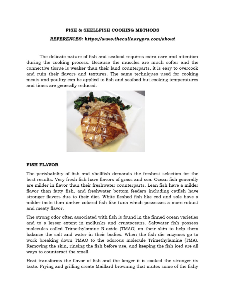Fish & Shellfish Cooking Methods | PDF | Grilling | Cooking
