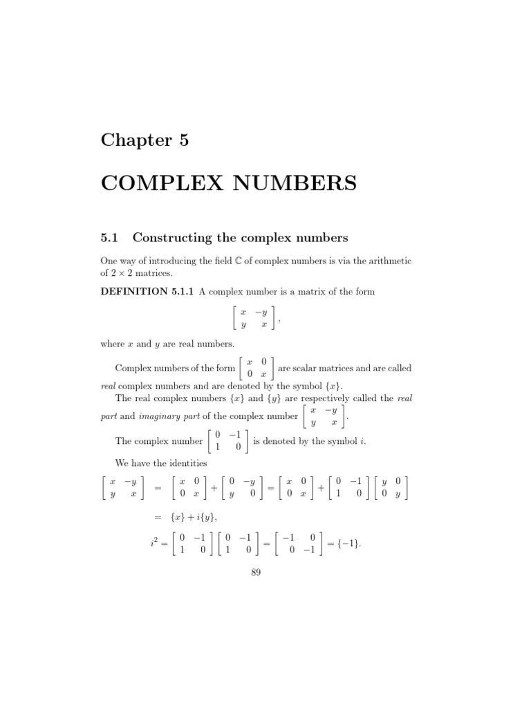 5.1 Constructing The Complex Numbers | PDF | Factorization | Circle