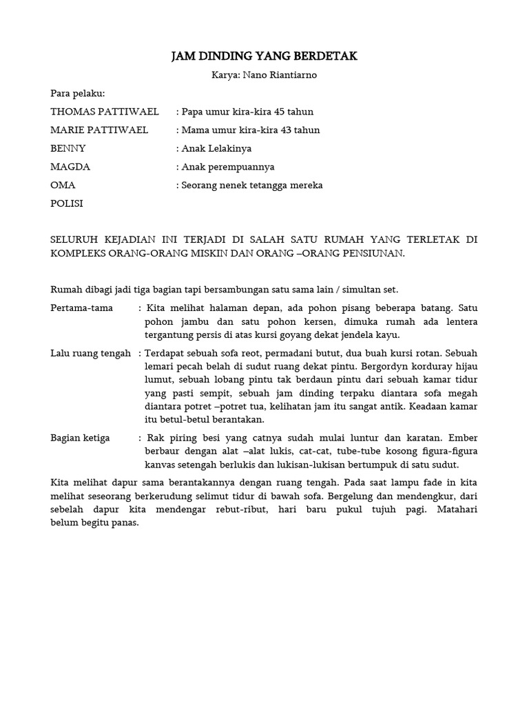 Jam Dinding dan Keluarga Pattiwael | PDF