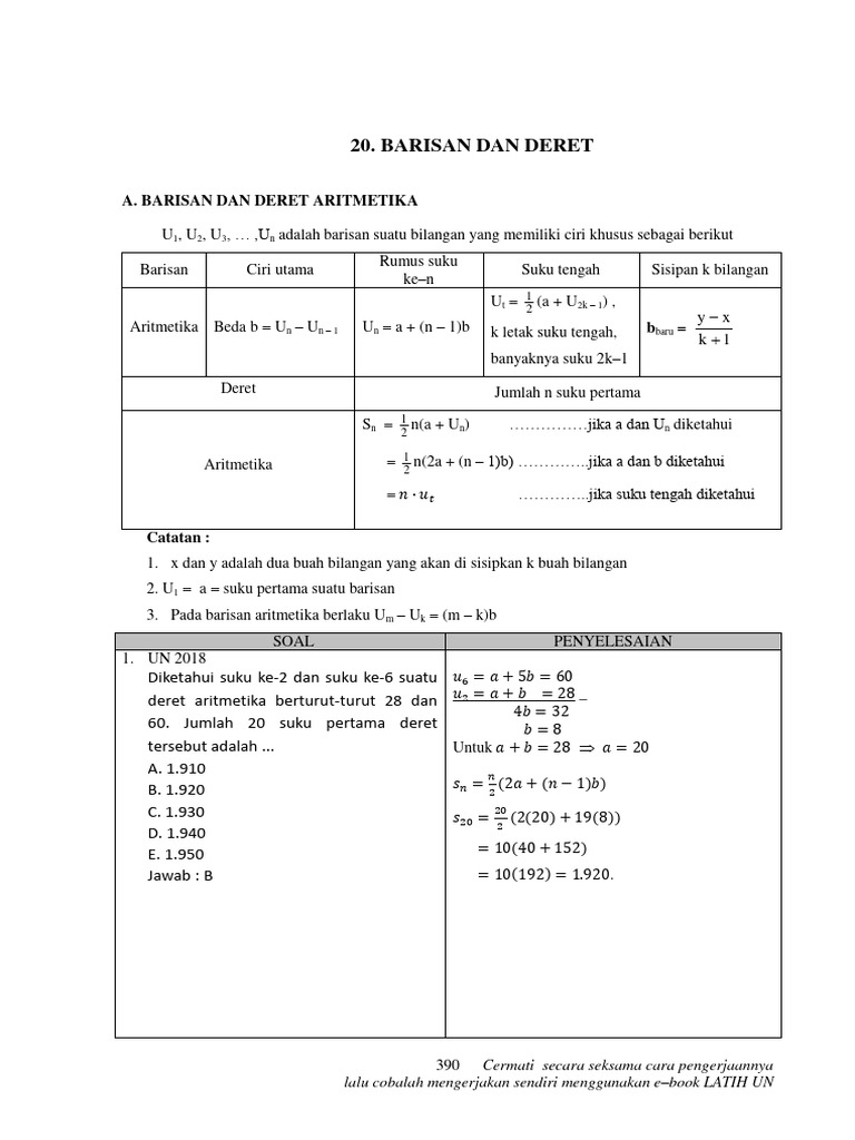 Analisis Barisan dan Deret Aritmetika | PDF