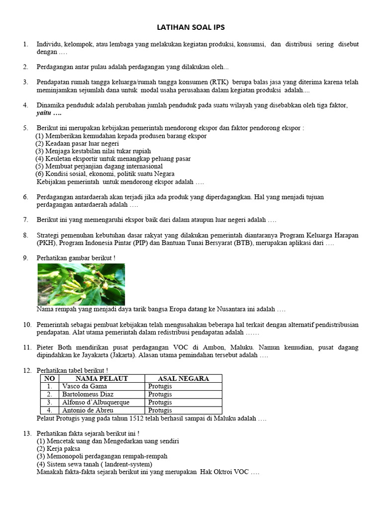 Latihan Soal Ips | PDF