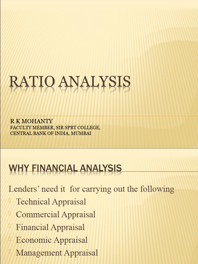 Financial Ratios for Appraisal | PDF | Equity (Finance) | Financial Capital