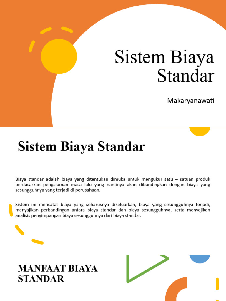 Sistem Biaya Standar | PDF | Teknologi & Rekayasa