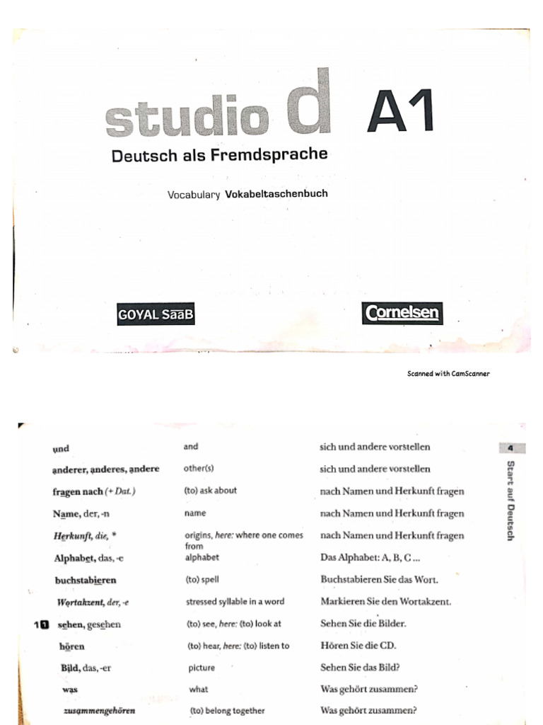 A1 Glossar Studio D A1 | PDF